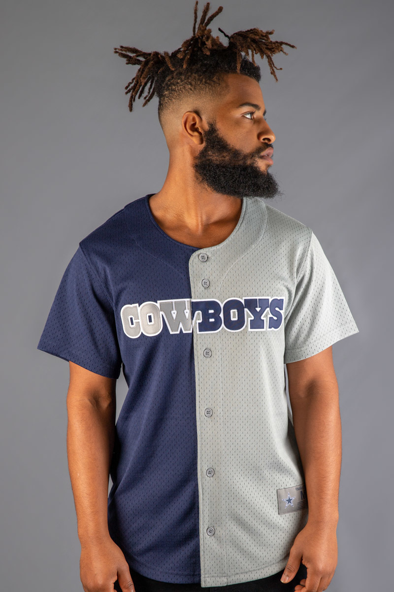 DALLAS COWBOYS NFL SPLIT MESH SHIRT- NAVY/GREY MENS | Stateside Sports