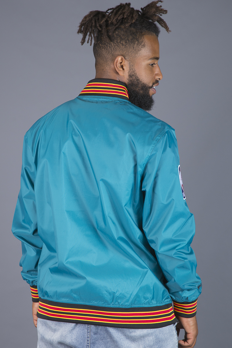 DETROIT PISTONS 1/4 ZIP NYLON PULLOVER - TEAL MENS | Stateside Sports