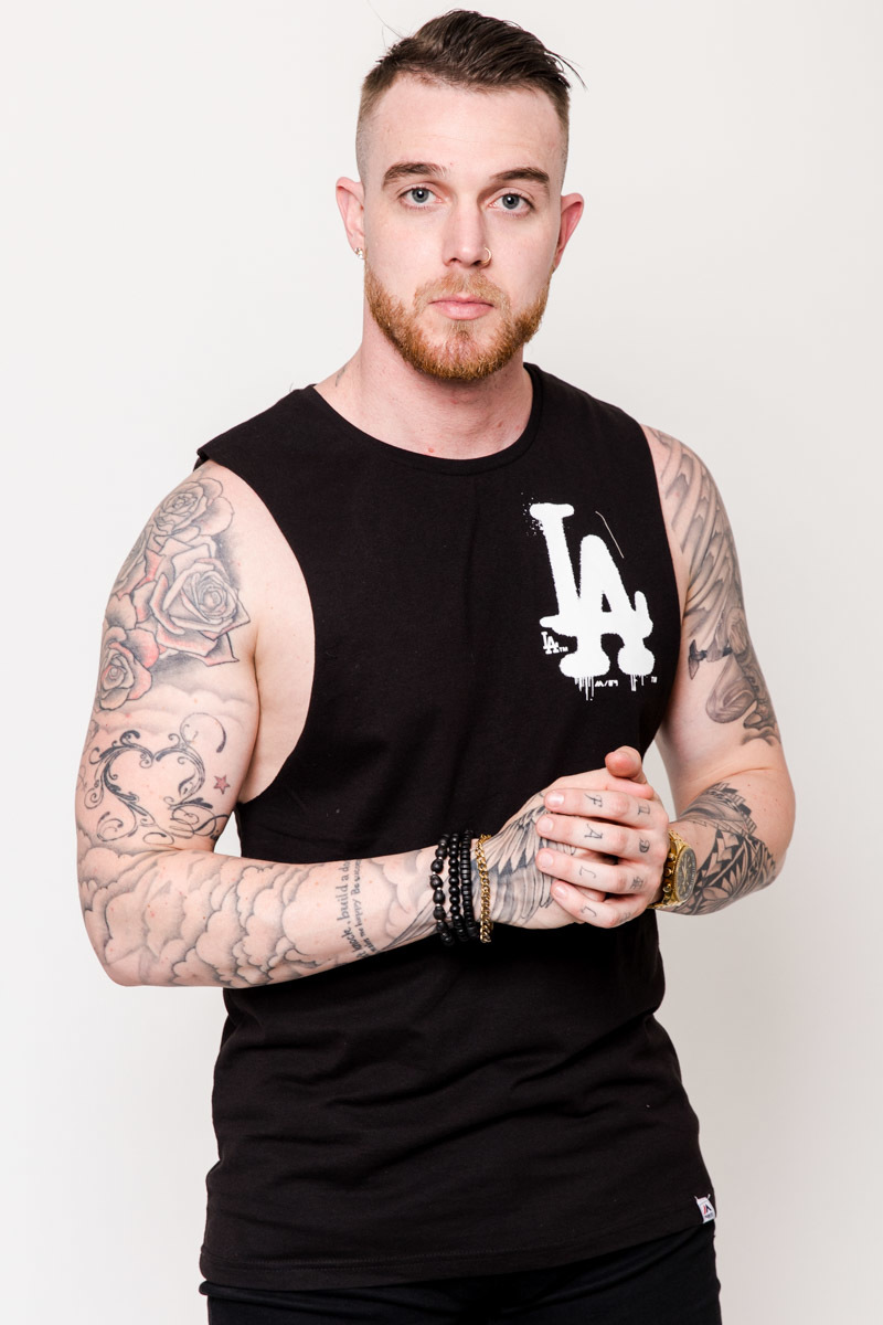 LOS ANGELES DODGERS TAG MUSCLE TEE- MENS BLACK | Stateside Sports