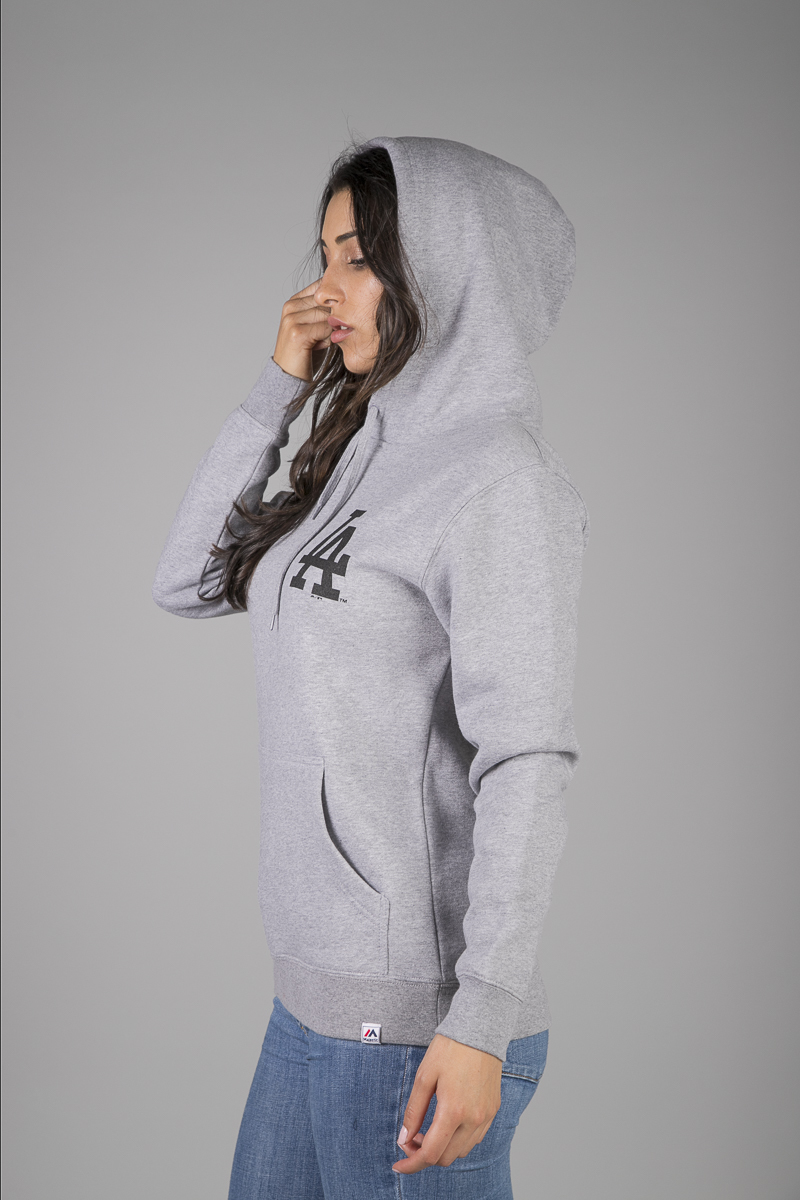 LOS ANGELES DODGERS EVIE POP OVER HOODY - GREY WOMENS | Stateside Sports