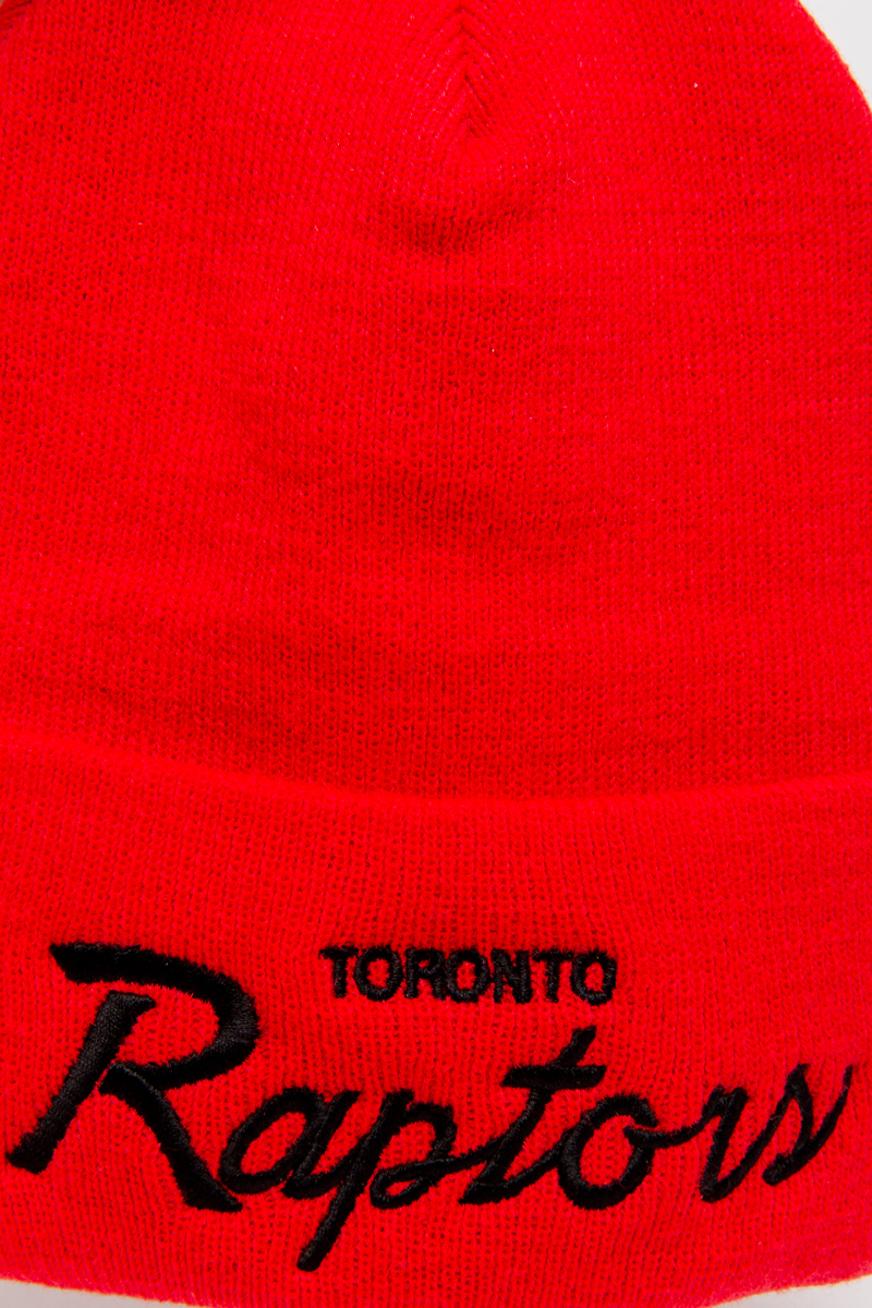 TORONTO RAPTORS MITCHELL AND NESS SPECIAL SCRIPT KNIT BEANIE- RED ...
