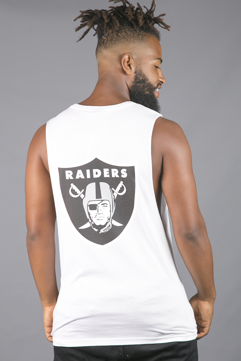 OAKLAND RAIDERS DRAIKE MUSCLE - WHITE MENS | Stateside Sports