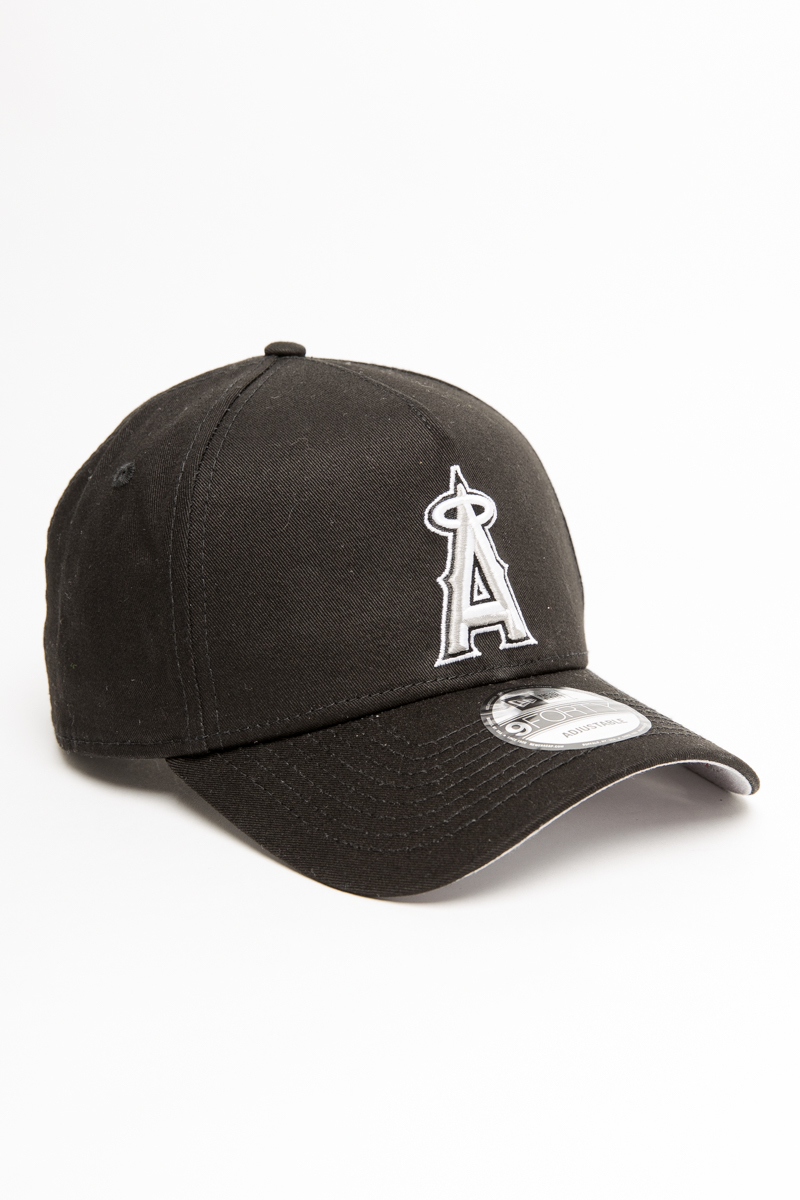 ANAHEIM ANGELS NEW ERA A-FRAME CROWN 9FORTY SNAPBACK- BLACK/WHITE ...