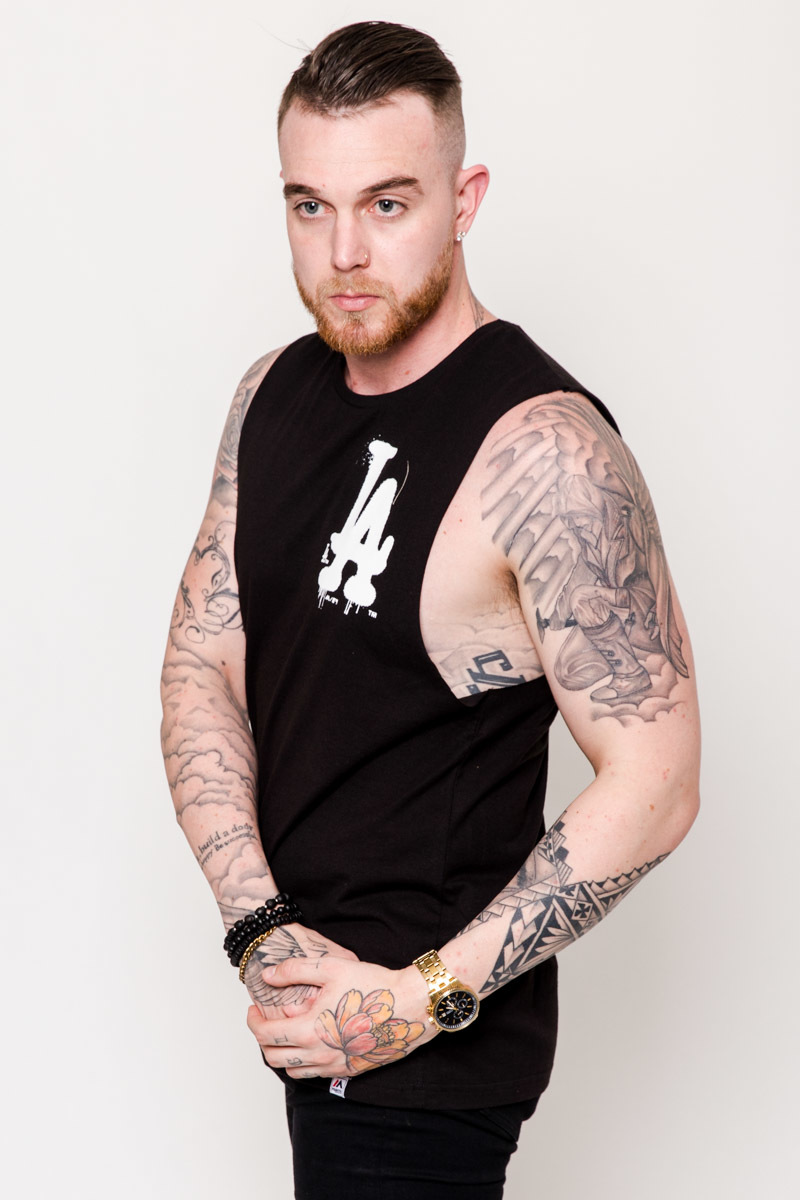 LOS ANGELES DODGERS TAG MUSCLE TEE- MENS BLACK | Stateside Sports