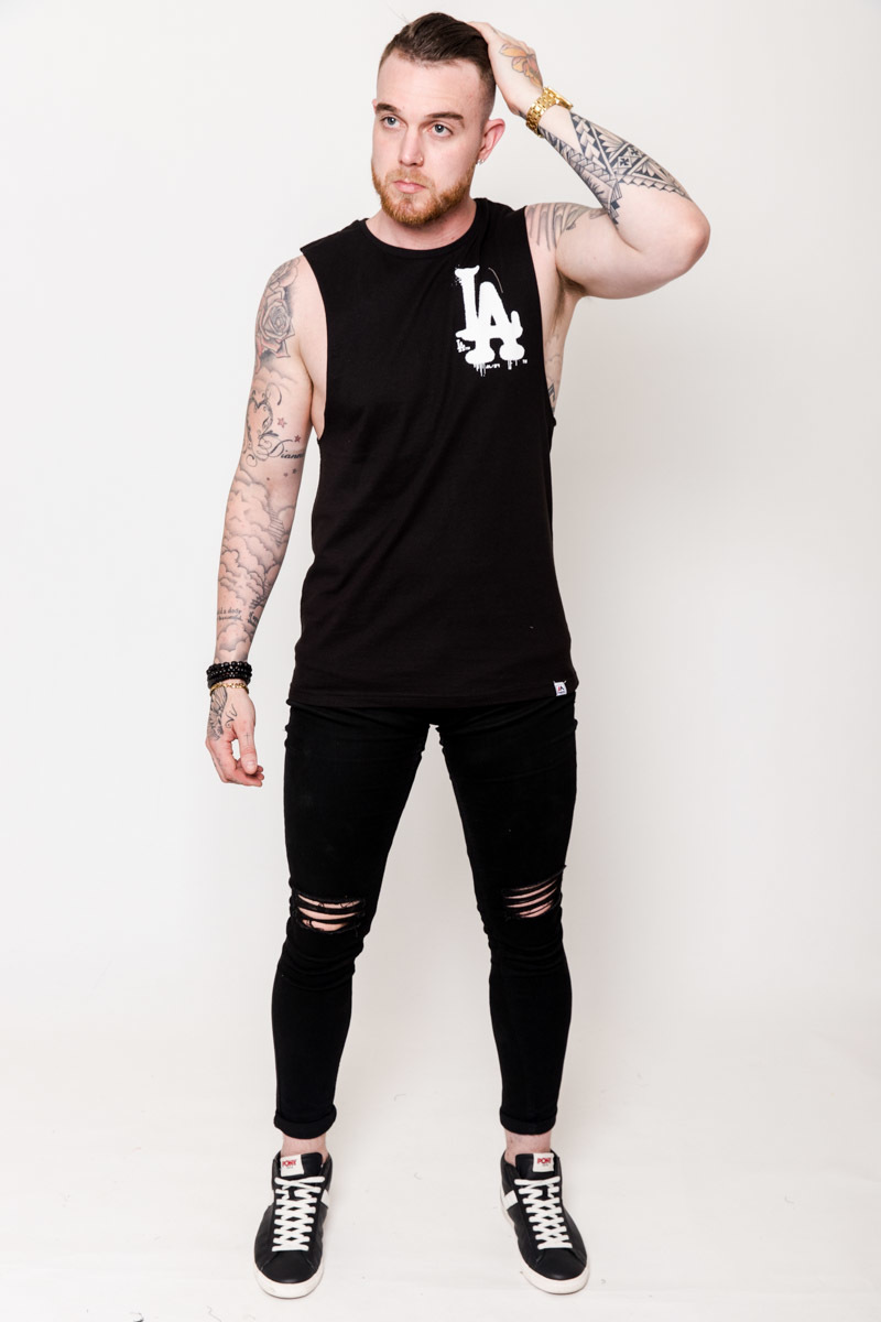 LOS ANGELES DODGERS TAG MUSCLE TEE- MENS BLACK | Stateside Sports