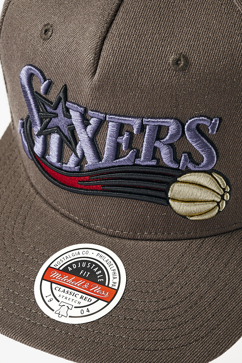 Philadelphia 76ers Diamond One Pinch Panel Cap in Walnut | Stateside Sports