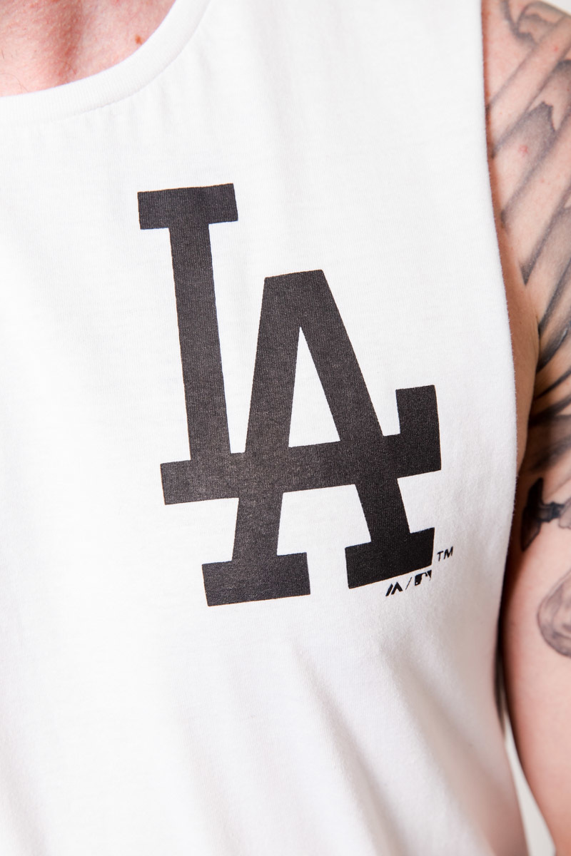 LOS ANGELES DODGERS GOTOLD MUSCLE TEE- MENS WHITE | Stateside Sports