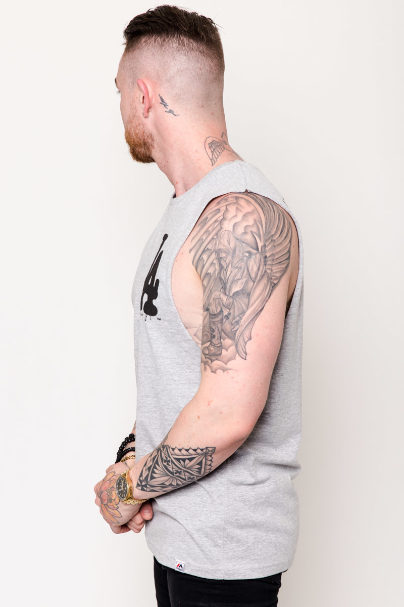 LOS ANGELES DODGERS TAG MUSCLE TEE- MENS GREY | Stateside Sports