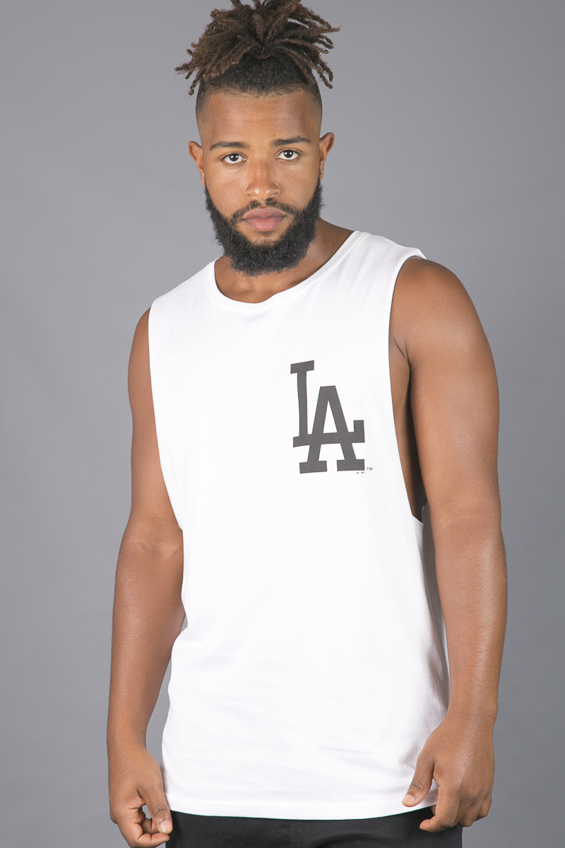 LOS ANGELES DODGERS DRAIKE MUSCLE - WHITE MENS | Stateside Sports