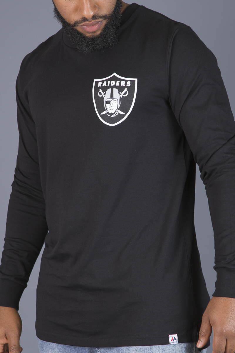OAKLAND RAIDERS TEANER LOGO L/S TEE - BLACK MENS | Stateside Sports