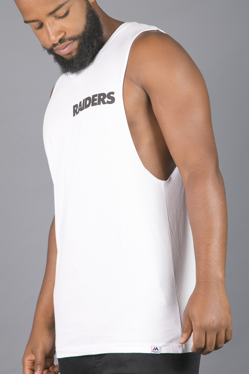 OAKLAND RAIDERS DRAIKE MUSCLE - WHITE MENS | Stateside Sports