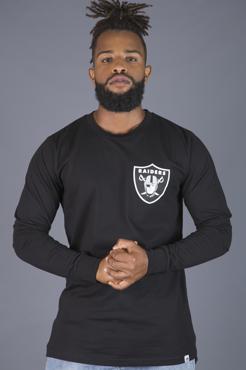 OAKLAND RAIDERS TEANER LOGO L/S TEE - BLACK MENS | Stateside Sports