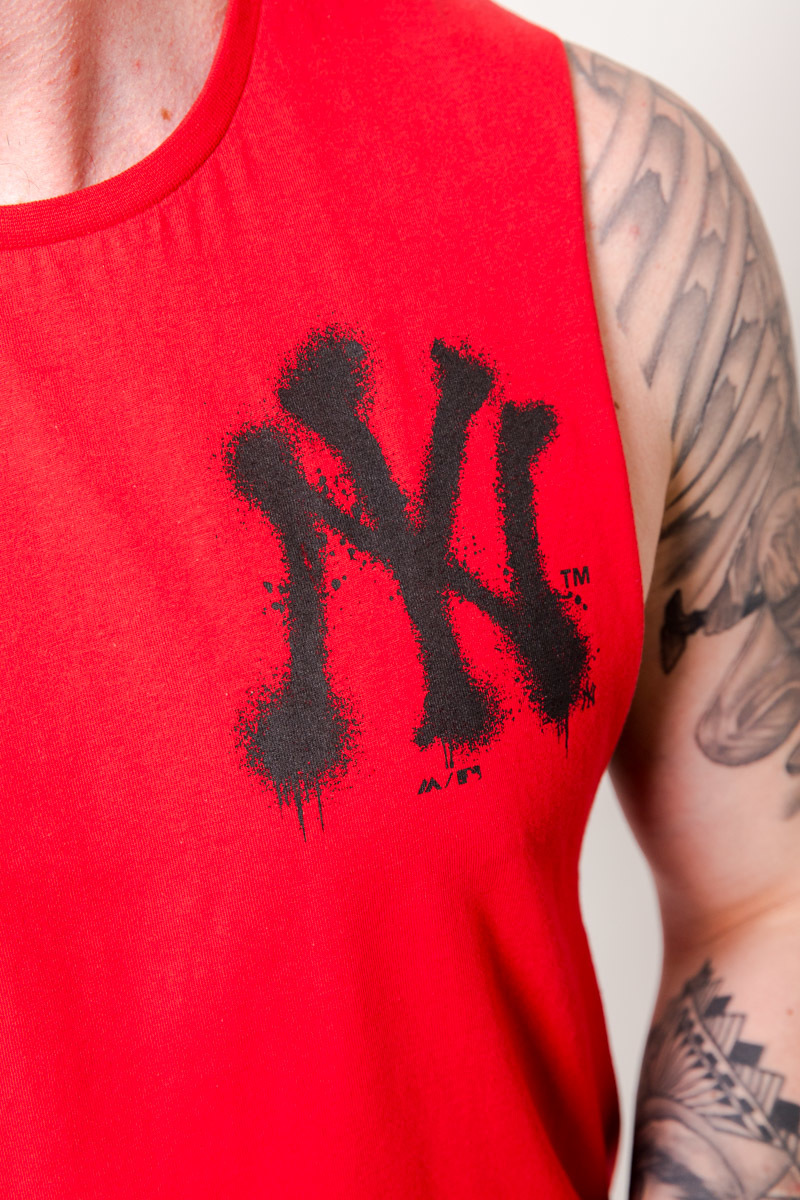 NEW YORK YANKEES TAG MUSCLE TEE- MENS RED | Stateside Sports